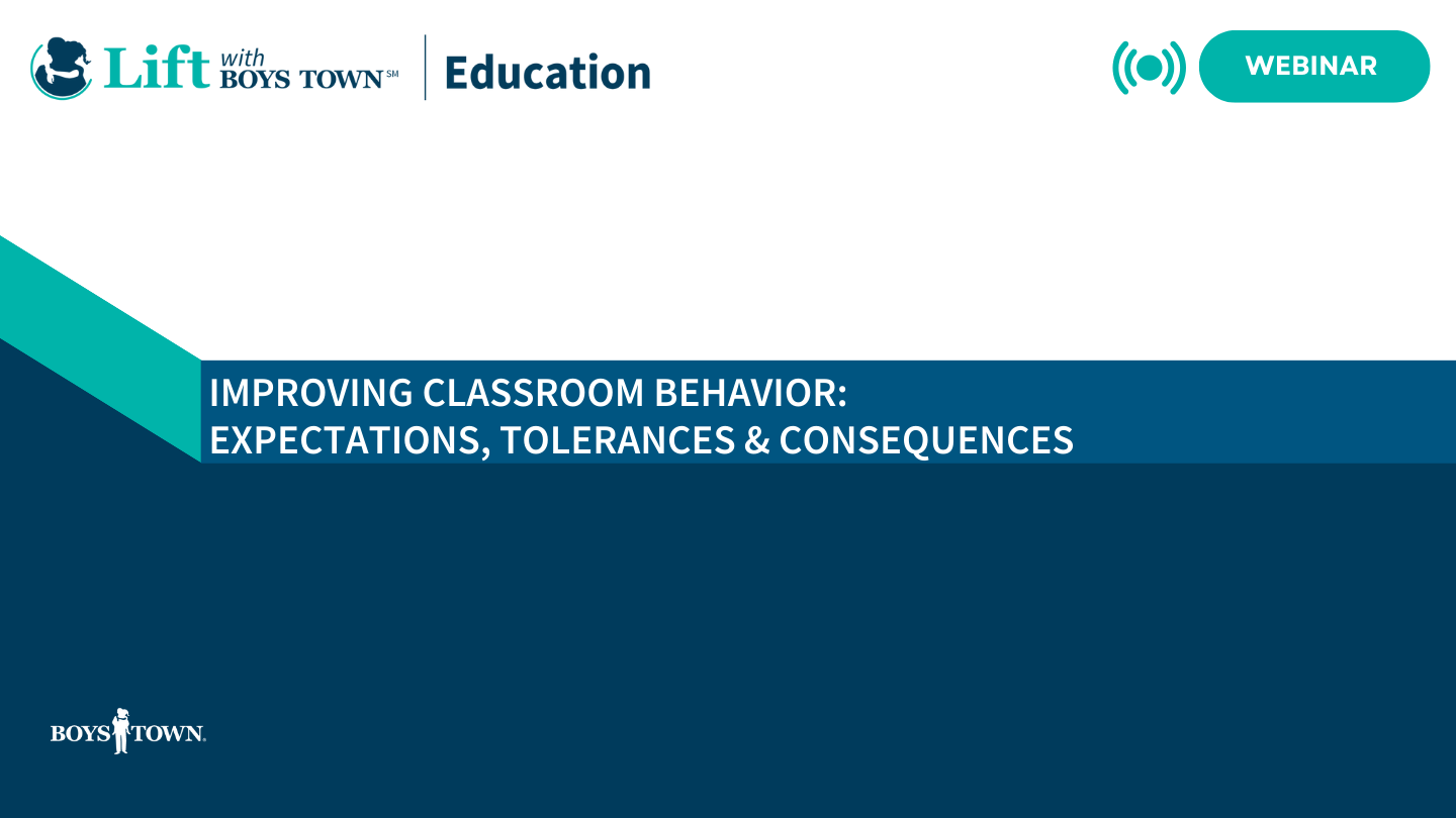 Improving Classroom Behavior: Expectations, Tolerances & Consequences ...